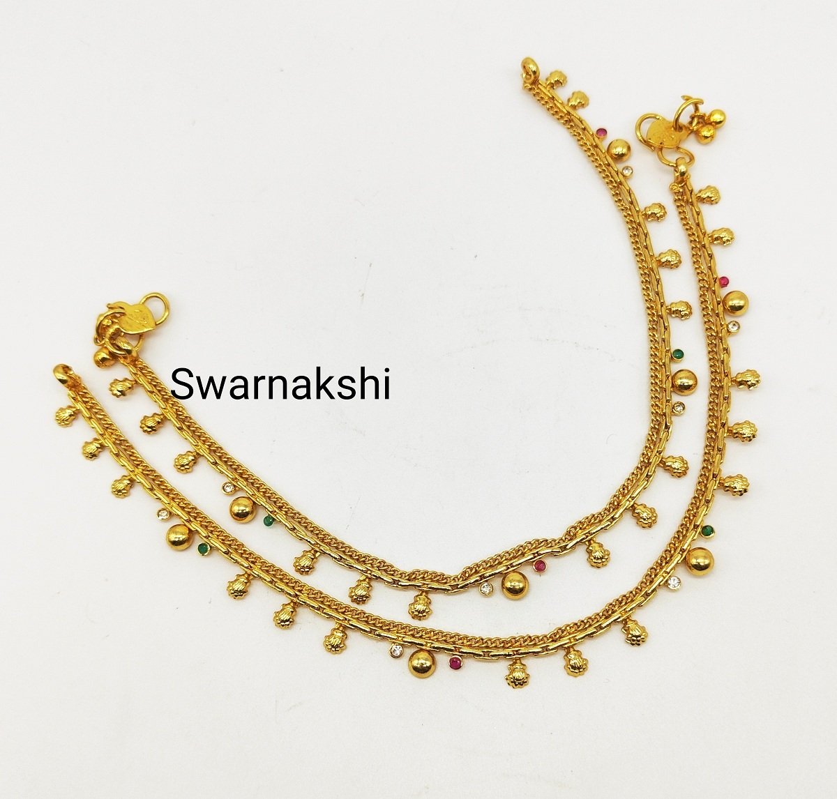 1 gram gold anklets with price beautiful design - Swarnakshi Jewels