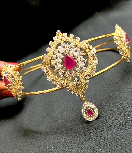 Armlets design one gram gold back open 3 side pendant model ...