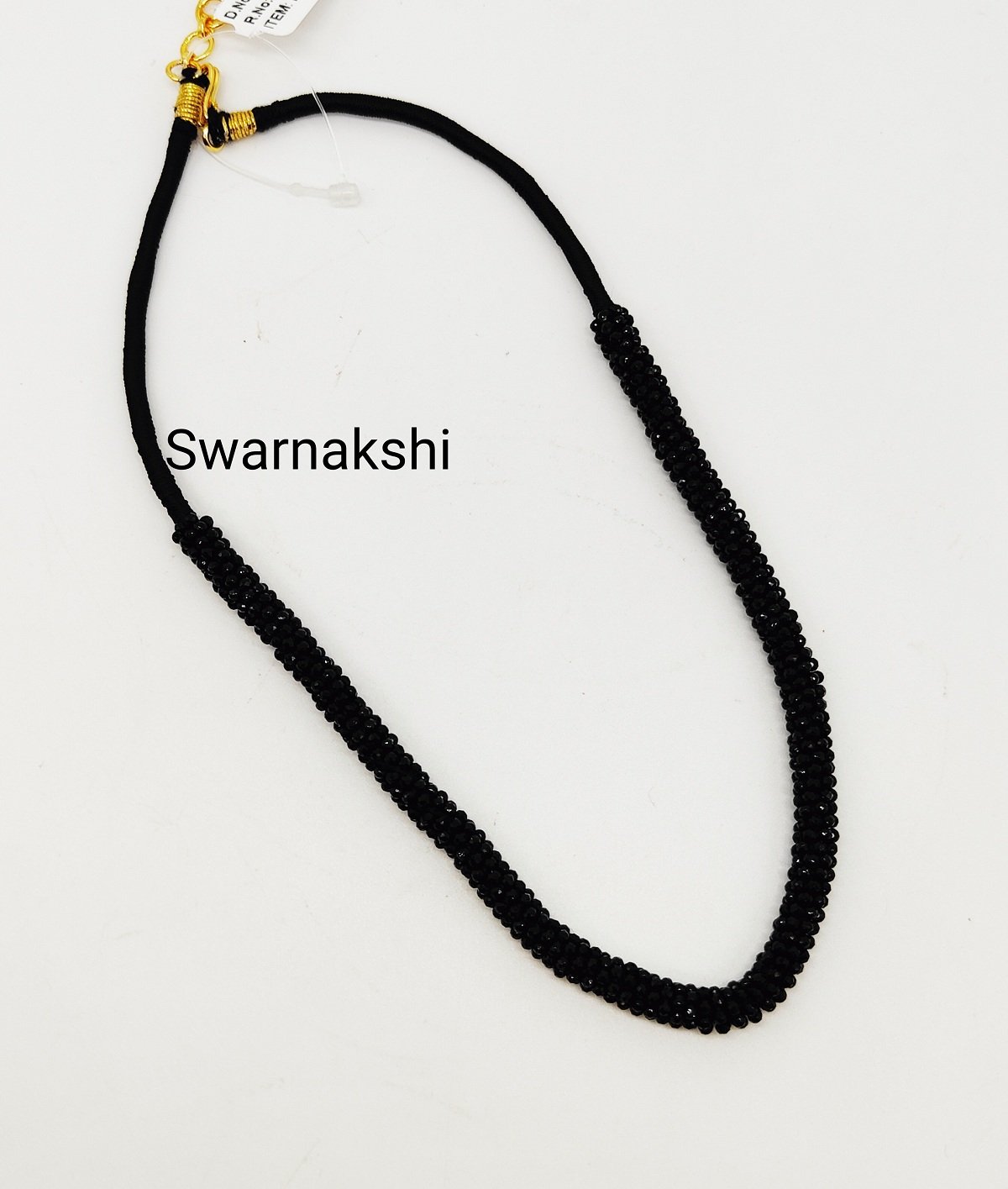 Black crystal chain designs with simple model - Swarnakshi Jewels