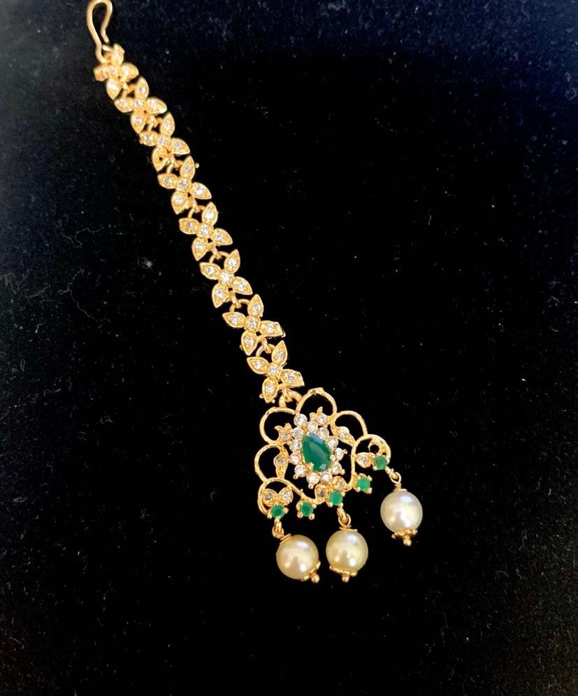 CZ maang tikka simple model - Swarnakshi Jewels