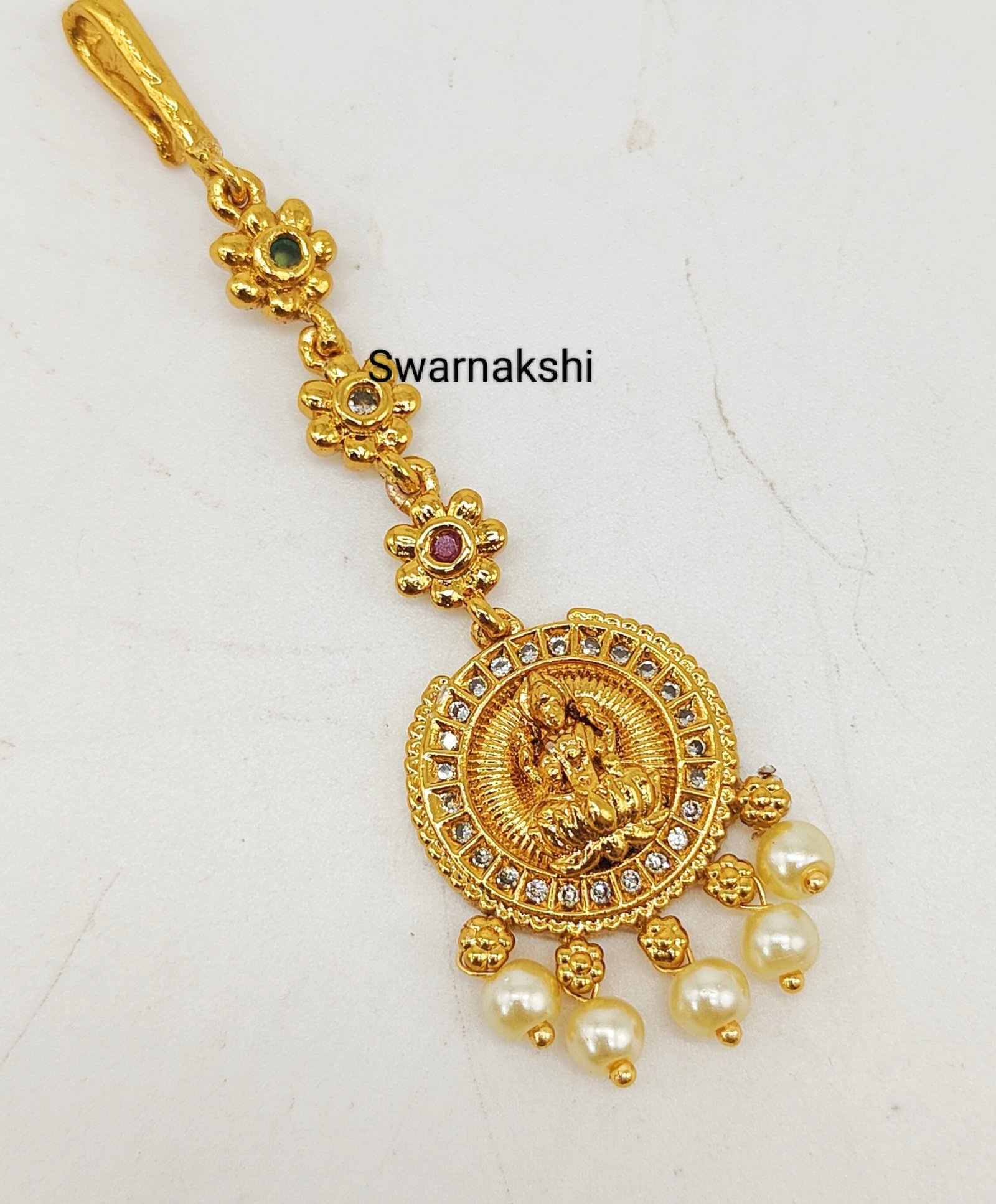 Lakshmi devi papidi billa Round shape pendant gold polish - Swarnakshi ...