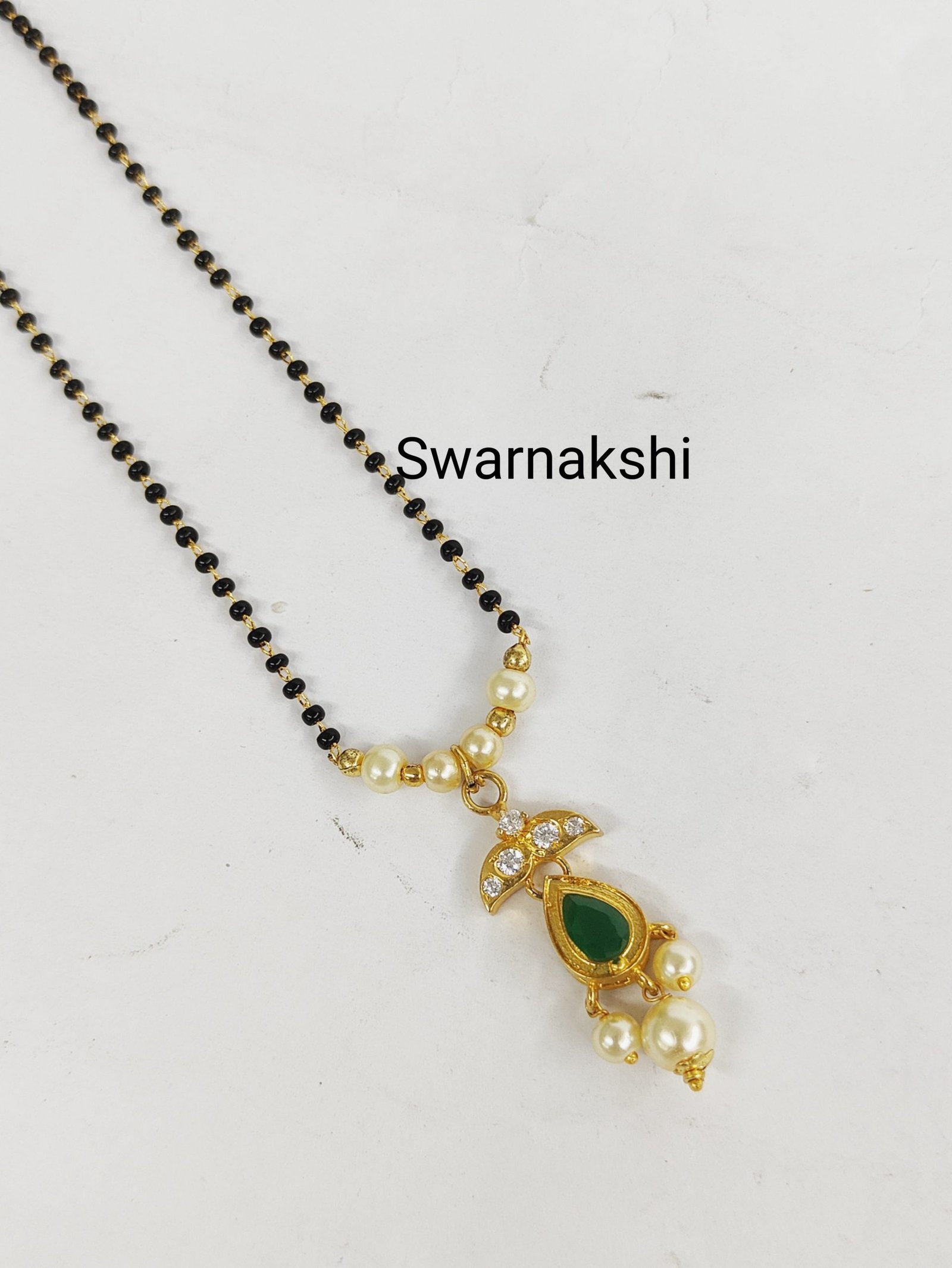 Nallapusalu with locket simple design - Swarnakshi Jewels