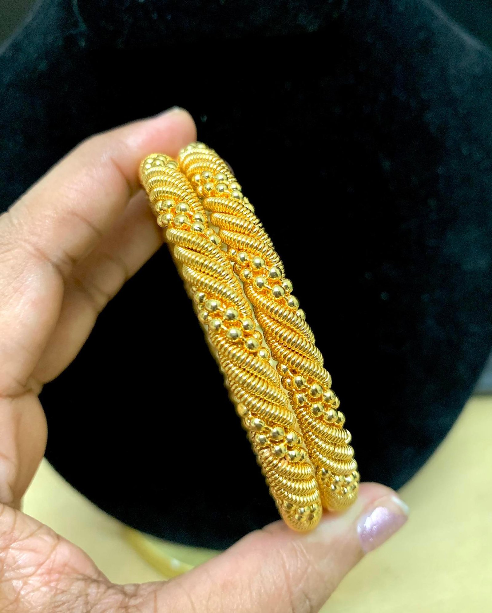 One gram gold bangles models trending design 2.6 size - Swarnakshi Jewels