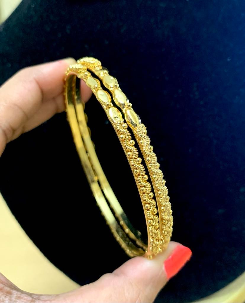 One gram gold bangles simple model 2.10 size – Swarnakshi Jewels