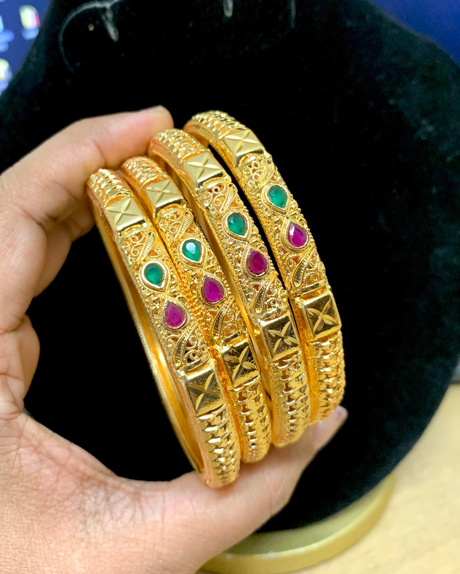 One gram gold bangles traditinal model 2.8 size - Swarnakshi Jewels