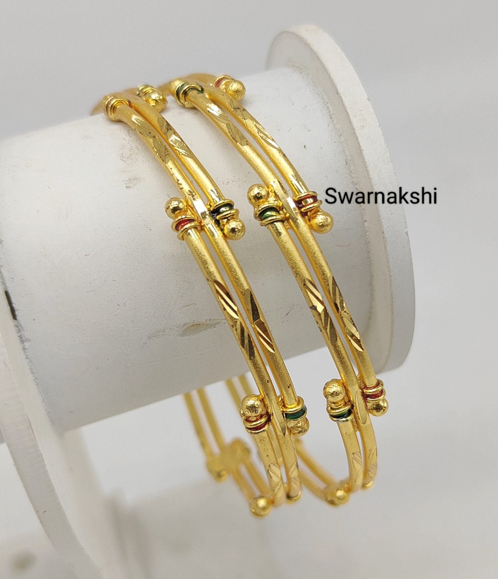 one gram gold plain bangles attractive model 2.6 size – Swarnakshi Jewels