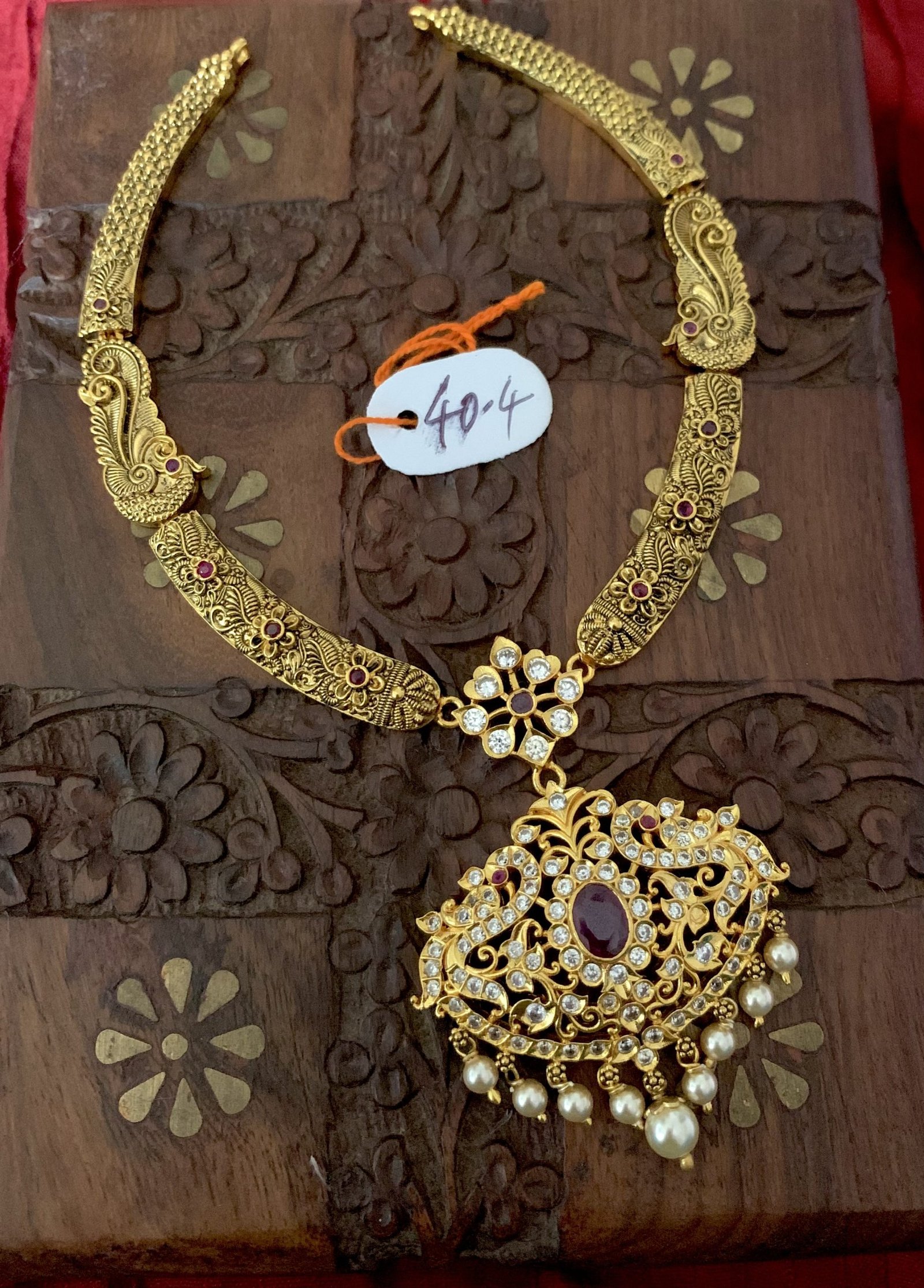 pure silver gold polished kante model peacock design - Swarnakshi Jewels