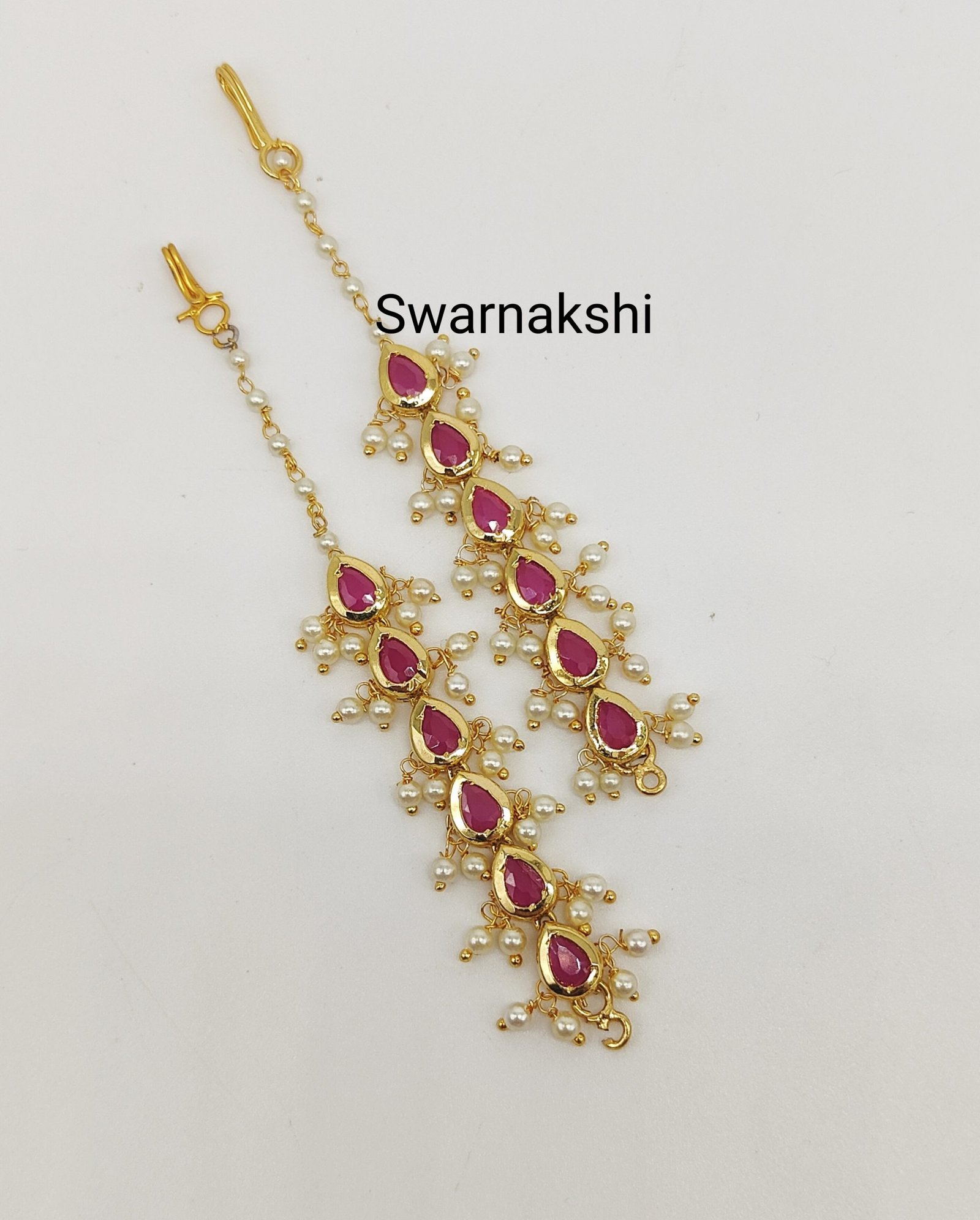 Ruby matilu designs with pearl model – Swarnakshi Jewels