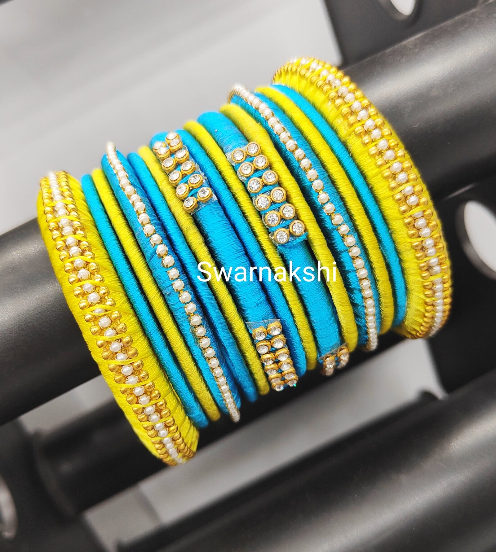 Thread bangles set with beautiful colours - Swarnakshi Jewels