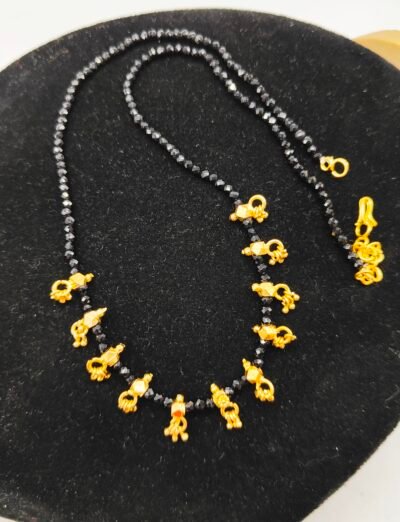 Black crystal chain designs Traditional model - Swarnakshi Jewels
